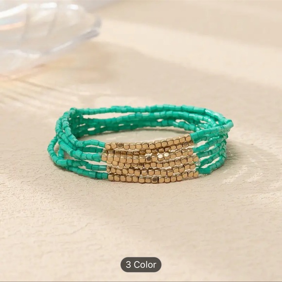 aster june | Jewelry | 6 Piece Green Boho Bracelets | Poshmark
